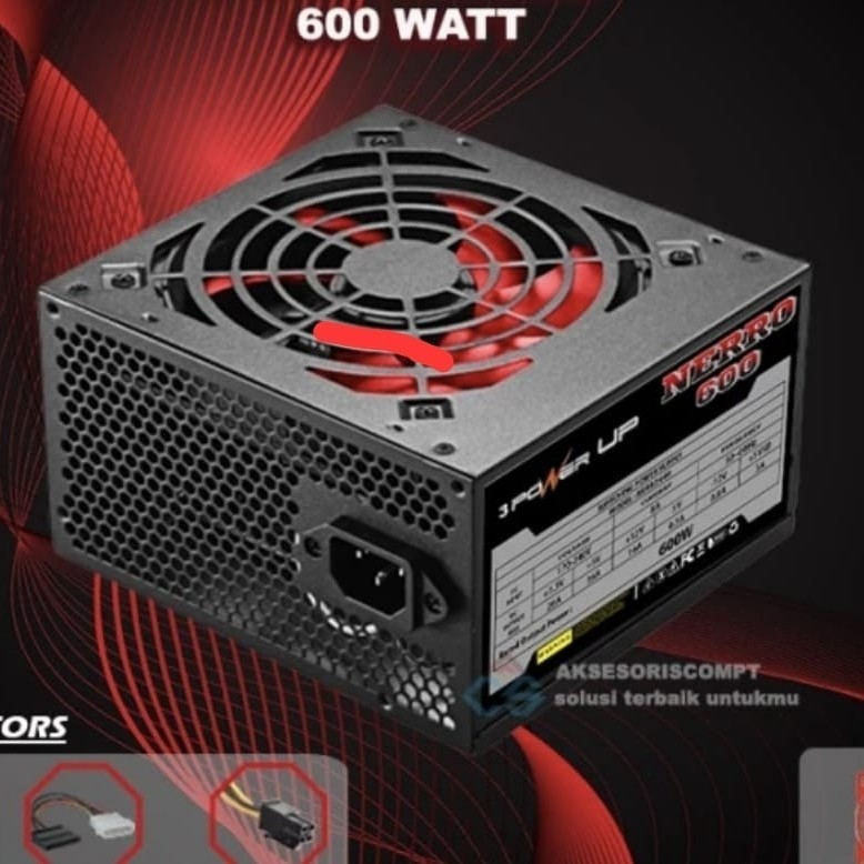 Jual POWER SUPPLY POWER UP NERRO 600 WATT - POWER SUPPLY 600 WATT POWER UP NERRO - PSU 600W PSU ...