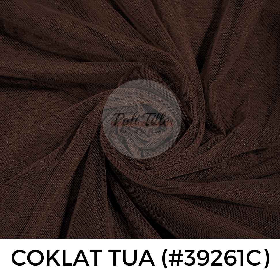 Jual (HARGA PER 1 METER) kain tille COKLAT TUA - kain tille poly polos ...