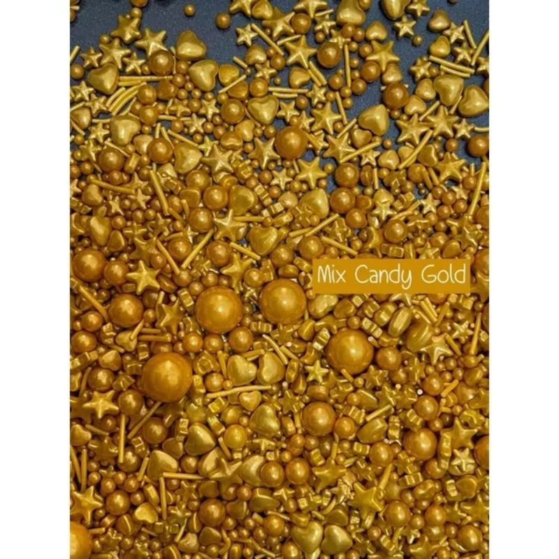 Jual Spikel/sprinkle Mix Candy Gold 10gr (BISA DIMAKAN/FOODGRADE ...