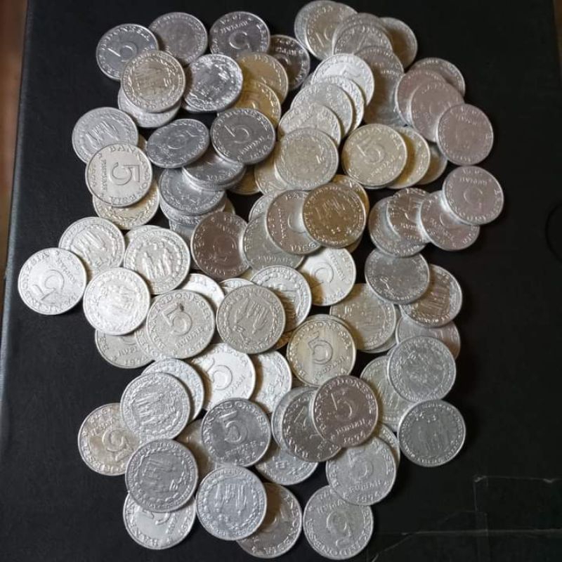 Jual 5 rupiah uang koin kuno KB besar alumunium tahun 1974 beredar asli | Shopee Indonesia