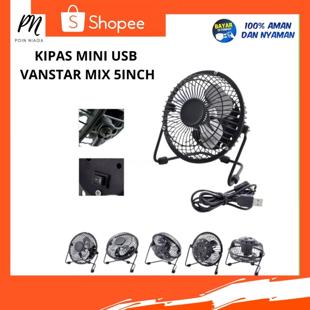 Jual KIPAS MINI USB VANSTAR MIX 5INCH - TANPA BUBBLE | Shopee Indonesia