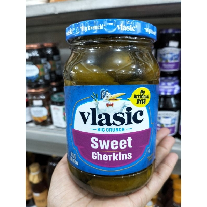 Jual vlasic 473ml sweet gherkins acar timun impor USA | Shopee Indonesia