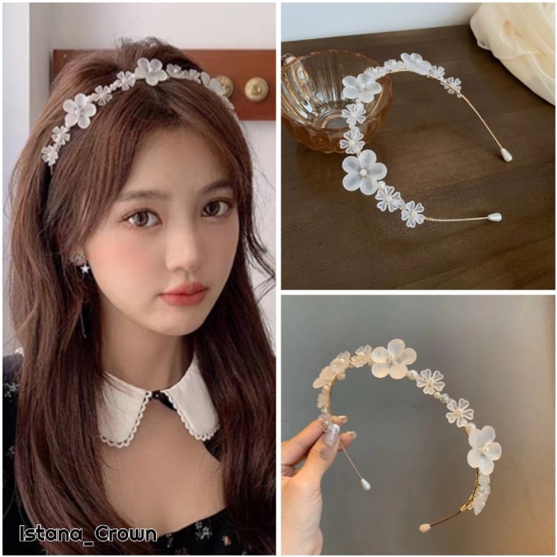 Jual White Flowers Headband - Bando Aksesoris Rambut | Shopee Indonesia