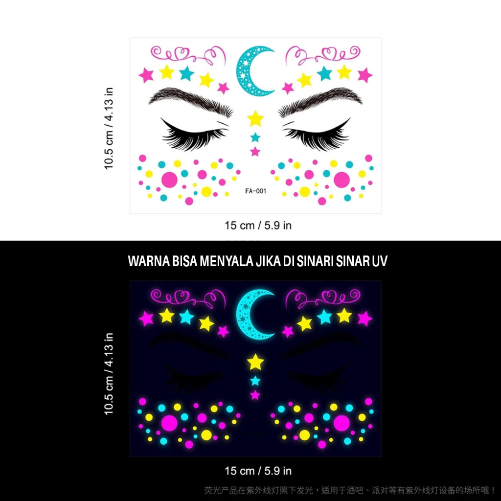 Jual Sticker tattoo wajah wanita pria girls temporary temproer semi ...