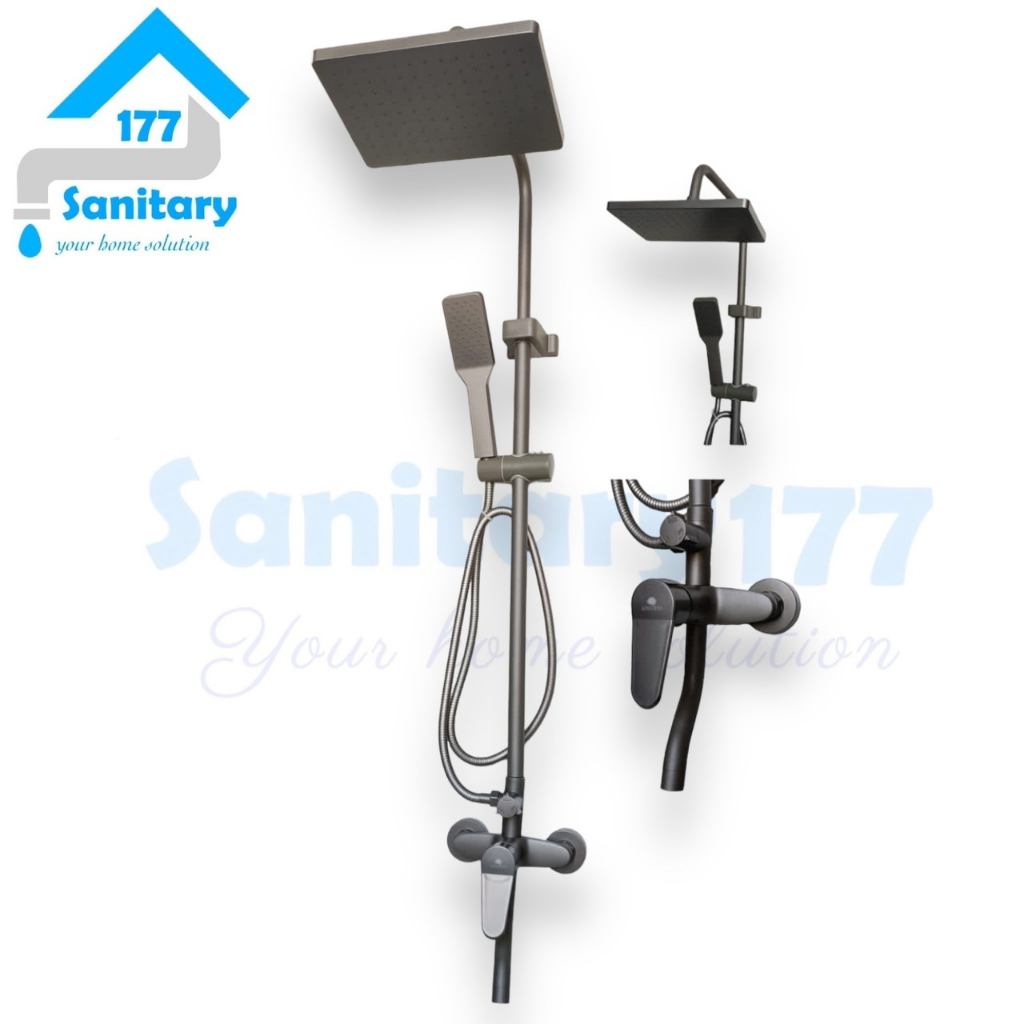 Jual Shower Tiang kolom Grey abu murah Fk77- shower mandi 3in1 rainfall ...