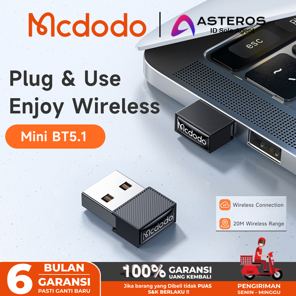 Jual MCDODO USB Bluetooth Dongle 5.1 Dongle For PC Keyboard Mouse OT ...