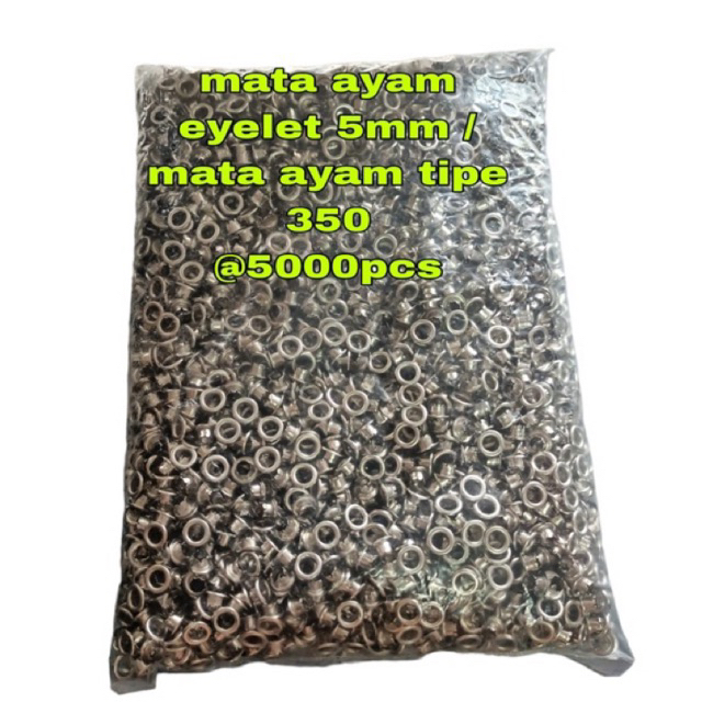 Jual 5000pcs mata ayam eyelet 5mm / mata ayam kode 350 nikel | Shopee ...