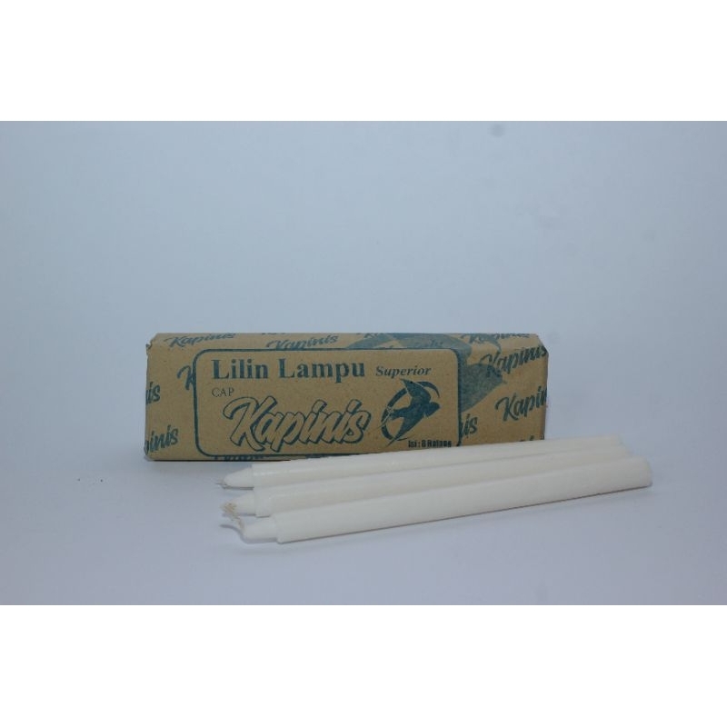 Jual Lilin PUTIH lampu cap kapinis standar isi 8 batang Panjang 19 Cm ...