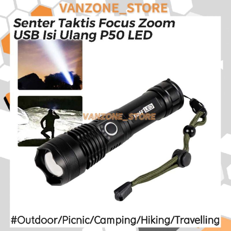 Jual [VANZONE] Senter Tactical LED Cree P50 Outdoor Camping Flaslight ...