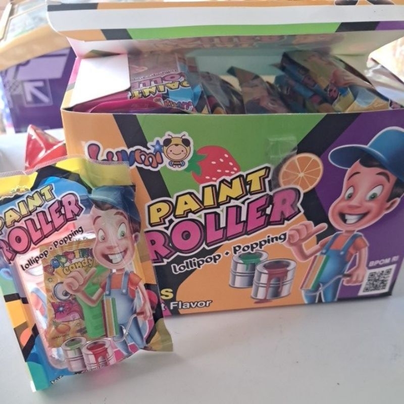Jual PERMEN PAINT ROLLER LOLLIPOP + POPPING NETTO 2 PCS | Shopee Indonesia