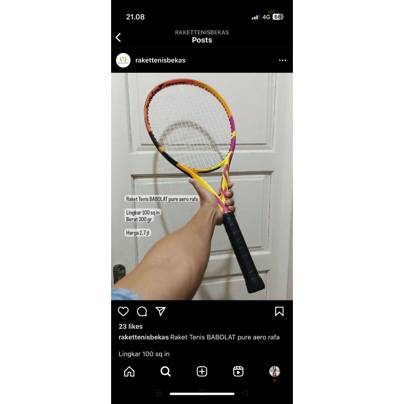 Jual raket Tenis BABOLAT pure aero rafaa 2022 | Shopee Indonesia