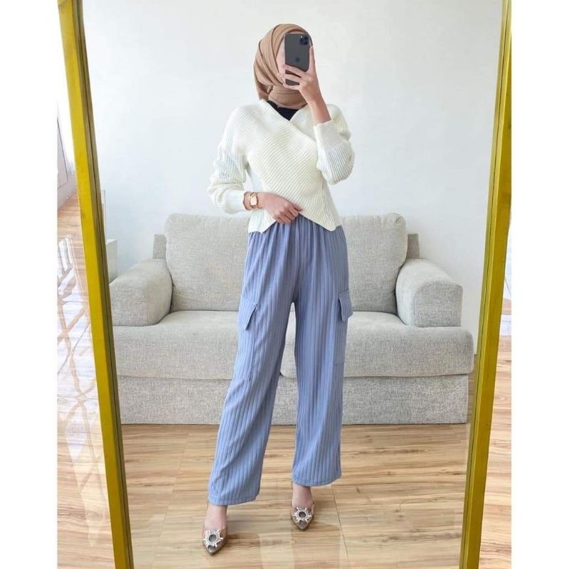 Jual kulot Cargo Knit Hornet Highwaist Premium. | Shopee Indonesia