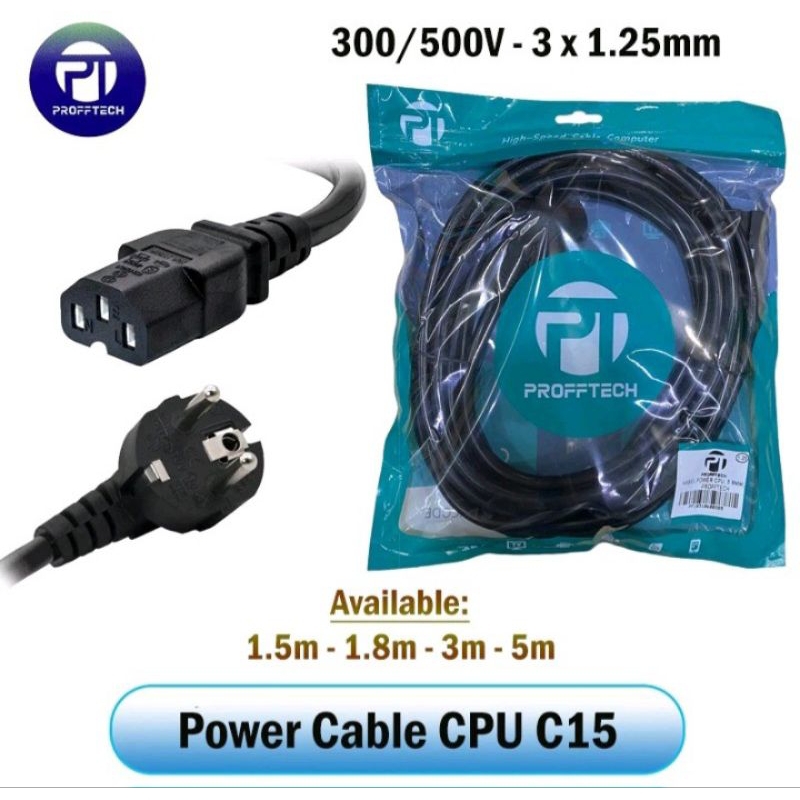 Jual Kabel power PC profftech 1,5m kabel power | Shopee Indonesia
