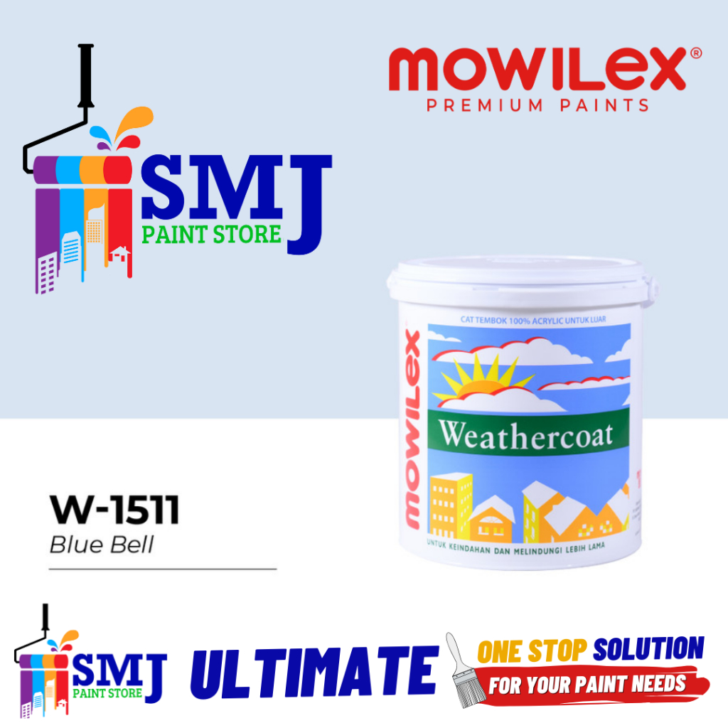 Jual Cat Tembok Eksterior Mowilex Weathercoat W 1511 Blue Bell 20l