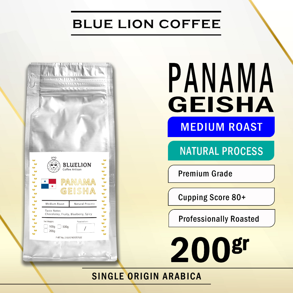 Jual Blue Lion Coffee Panama Geisha 200 gram Medium Roast Biji Kopi ...