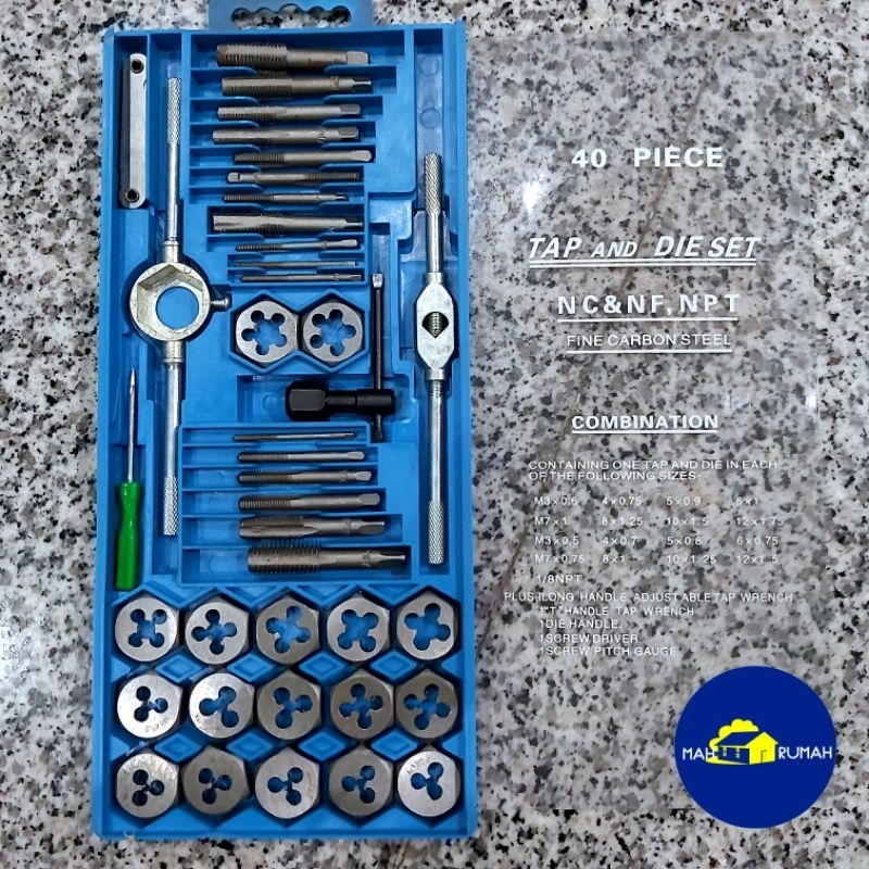 Jual TAP DIE SET 40pcs Hand Gagang Tap Snai Sney Senai Snei Alat Pembuat Ulir Drat | Shopee ...