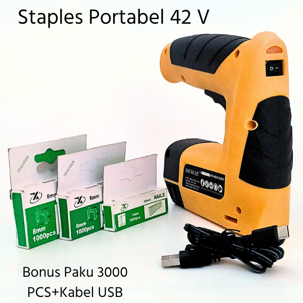 Jual Mesin Paku Tembak Otomatis Cas Portable Tanpa Kabel 42 Volt Set ...
