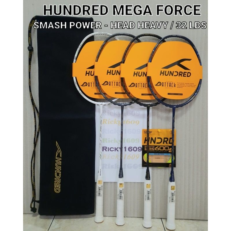 Jual RAKET BADMINTON HUNDRED MEGA FORCE - HEAD HEAVY - SMASH POWER - 32 ...