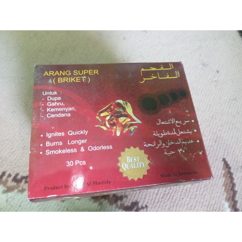 Jual Arang Super Briket 1 Bungkus isi 30 Arang Tablet - Arang Pembakar ...