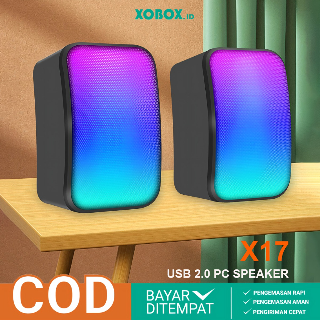Jual Speaker Komputer/Laptop Gaming X17 Kisonli RGB Colorful Volume ...