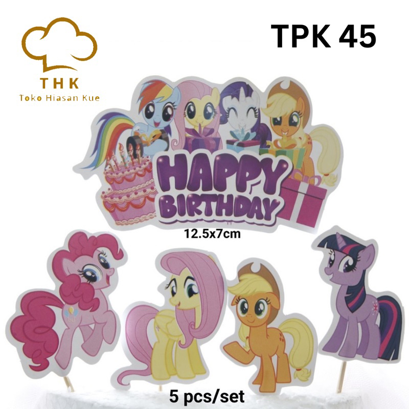 Jual TPK45 - Hiasan Tusukan Kue Cake Topper Kuda Little Pony | Shopee ...