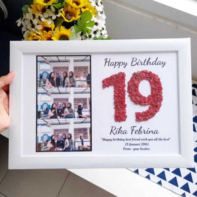 Jual GIFT FRAME HURUF/ANGKA Flowers in frame 2D/3D /Kado Unik | Shopee ...