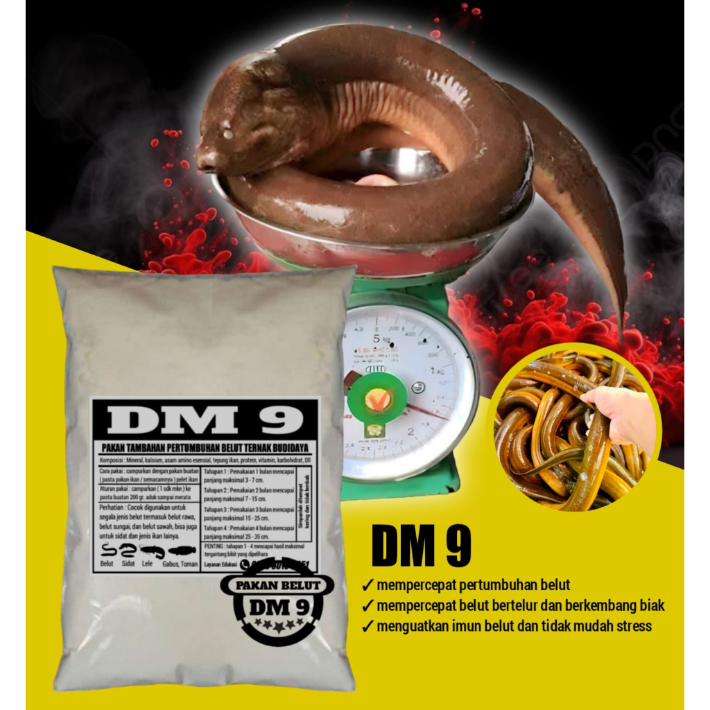 Jual pakan belut ternak budidaya DM 9 isi 1 kg | Shopee Indonesia