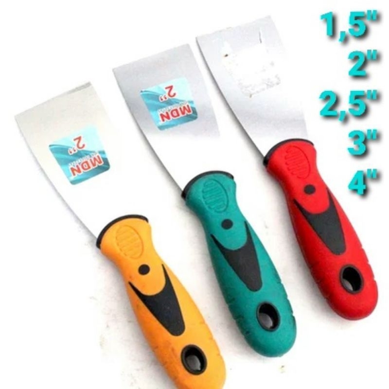 Jual Kapi Gagang Karet Kape Scraper Stainless Steel 1.5" 2" 2.5" 3" 4 ...