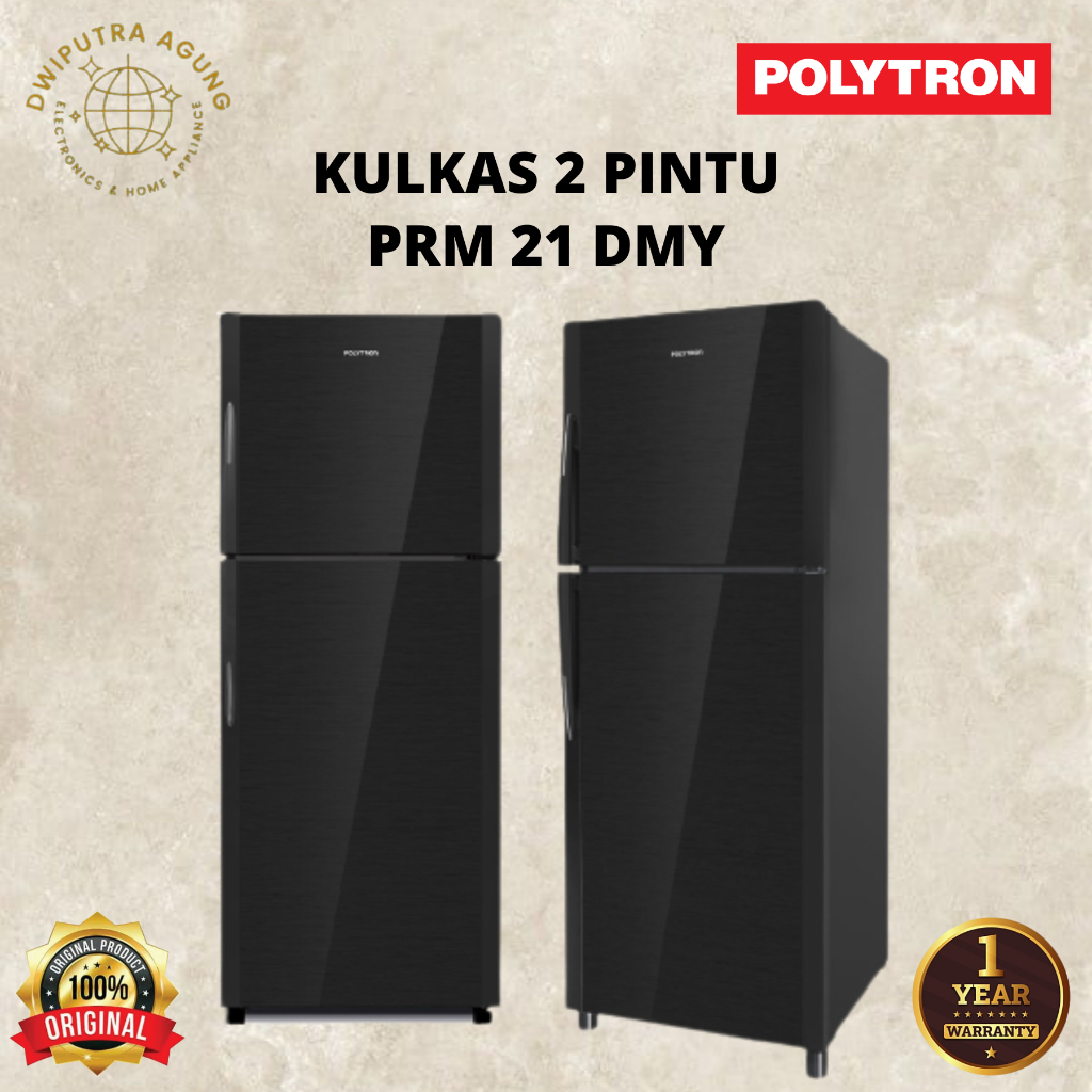 Jual LEMARI ES / KULKAS 2 PINTU POLYTRON PRM 21DMY 210 LITER / PRM 21 ...