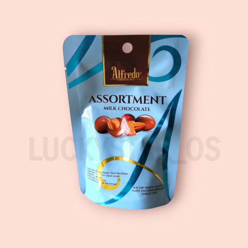 Jual ALFREDO POUCH CHOCOLATE 30GR ALFREDO ASSORTMENT MILK CHOCOLATE ...