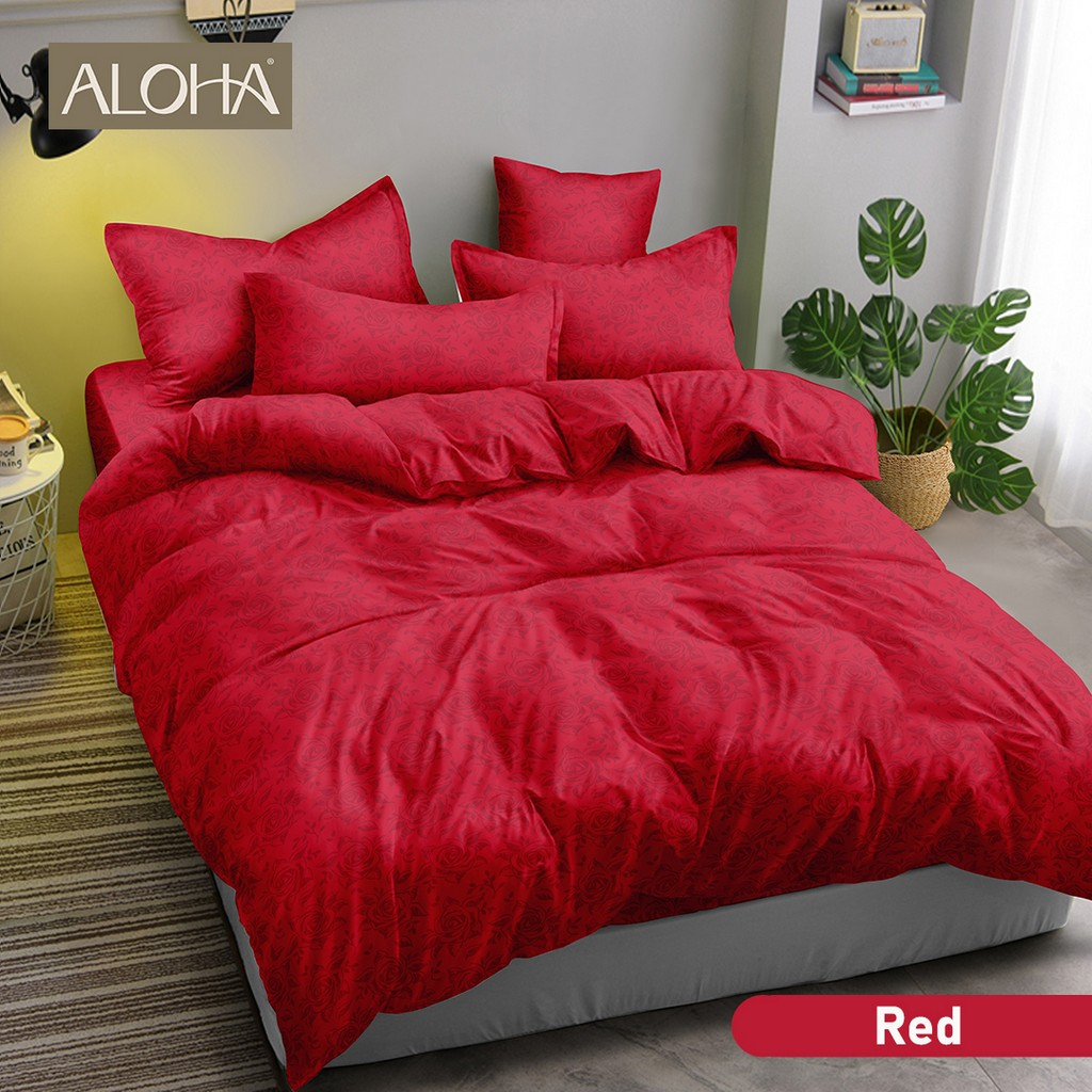 Jual Bedcover Lady rose ALOHA Polos + Sprei Aloha Polos Emboss King Uk ...