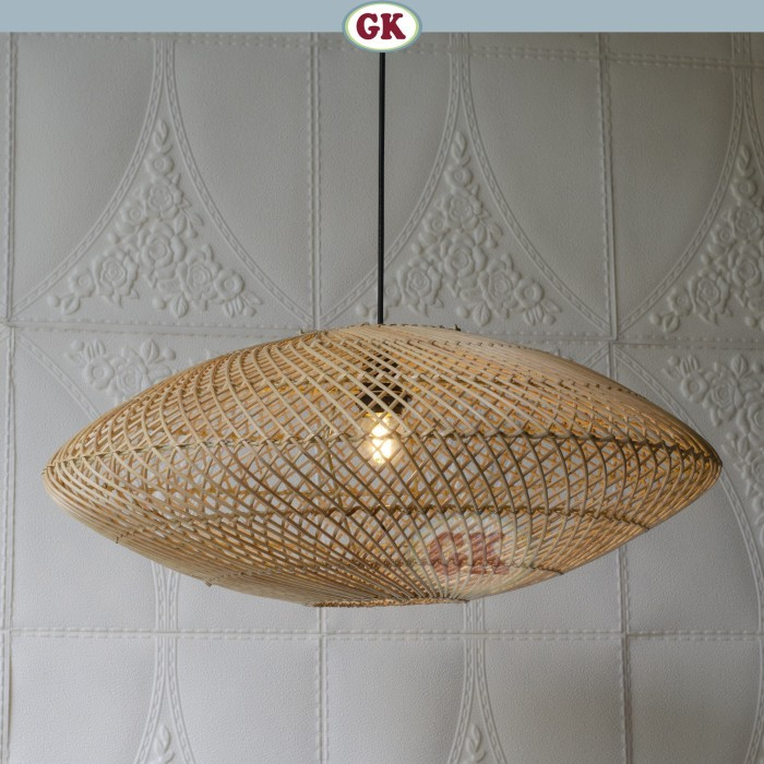 Jual D60 kap lampu UFO /kap lampu gantung /cover lampu rotan 1032 ...