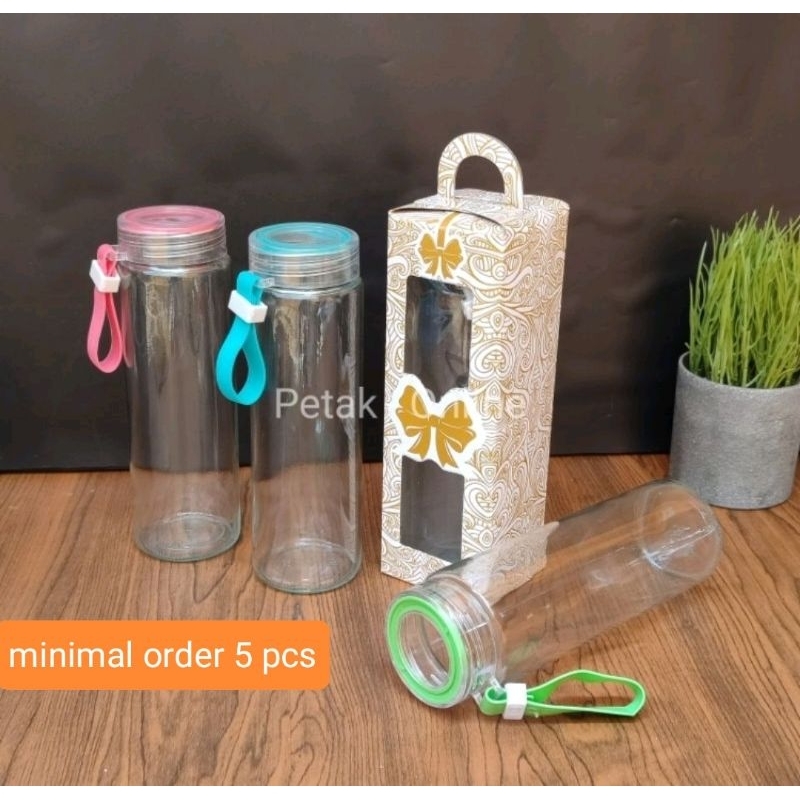 Jual Botol/ Tumbler Bening Tali Warna Kemasan Box Tenteng Batik ...