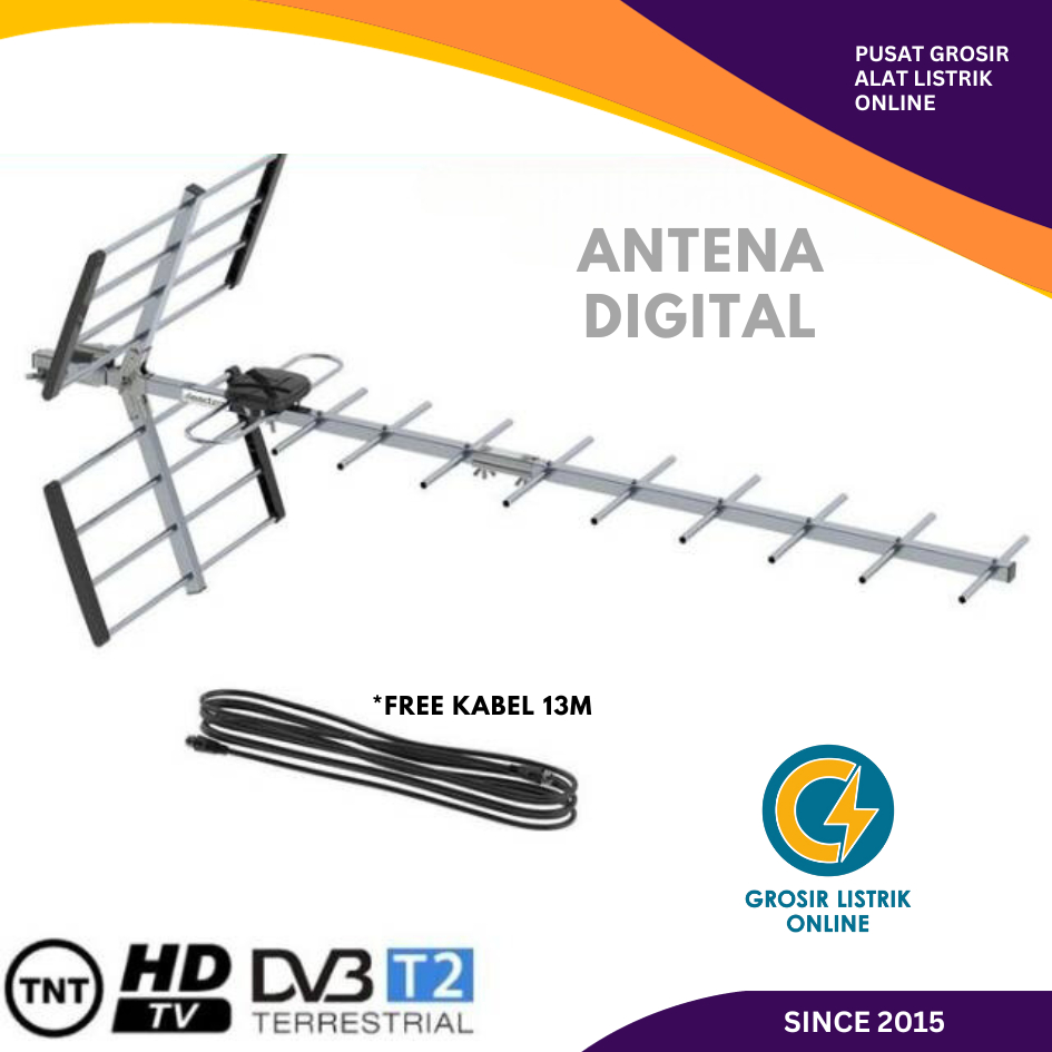 Jual ANTENA TV OUTDOOR DIGITAL INTRA INT 003 + FREE KABEL 13 METER SINYAL KUAT | Shopee Indonesia