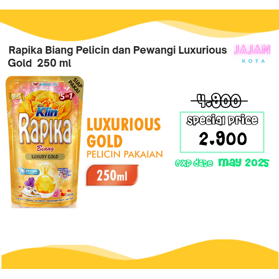 Jual Rapika Biang Pelicin dan Pewangi Luxury Gold 250 ml | Shopee Indonesia
