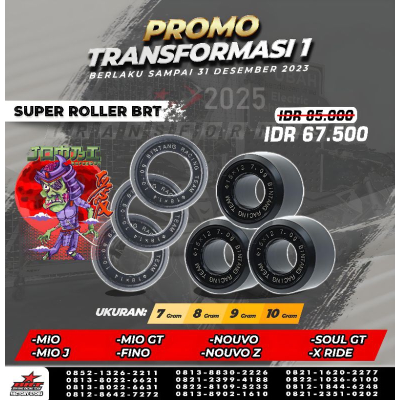Jual ROLLER BRT MIO SPORTY MIO J MIO GT SOUL GT 115 FINO KARBU INJEKSI MIO GT 115 ROLLER RACING ...