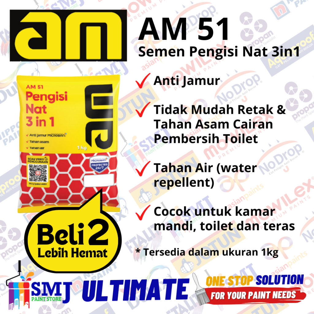 Jual Nat Keramik Anti Asam, Jamur & Air SUPER PREMIUM AM 51 Tile Grout ...