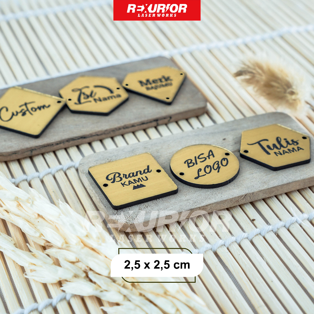 Jual Label Akrilik GOLD ( Serat Mirip Stainless ) Tas, Mahar & Pakaian ...