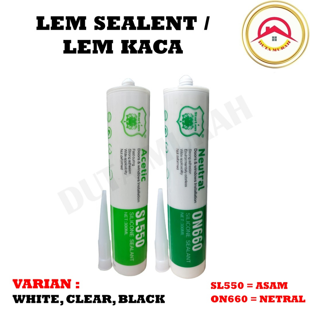 Jual Lem Sealant Kaca Lem Silicone Asam, Netral Lem Kaca Black,White ...