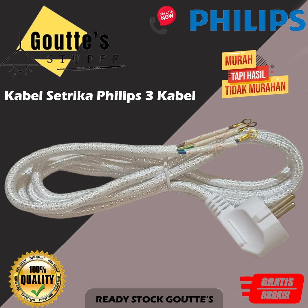 Jual Kabel Setrika Philips (3KABEL) Goutte's No Packaging | Shopee ...