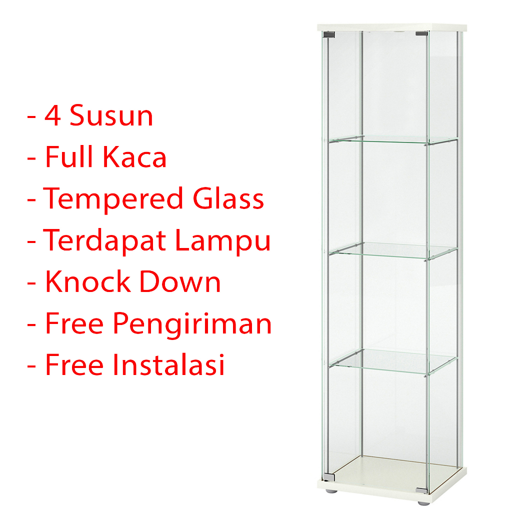 Jual Lemari Pajangan hias Full Kaca minimalis 1 pintu, Tempered Glass ...