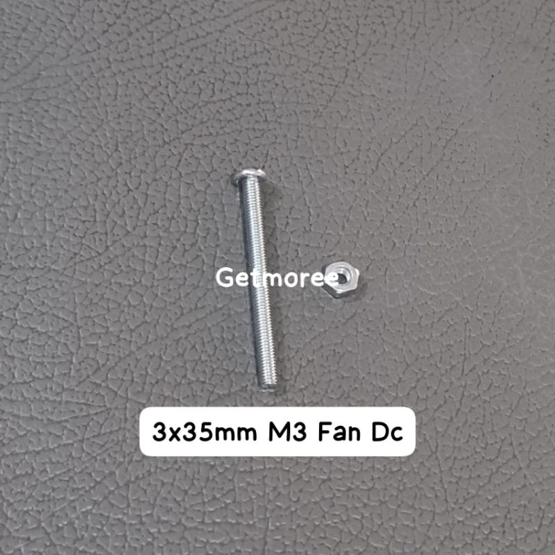 Jual Baut + Mur 3X35mm Panjang 3.5cm x Diameter 3mm M3 Untuk Fan DC JP Silver L 2.5mm | Shopee ...