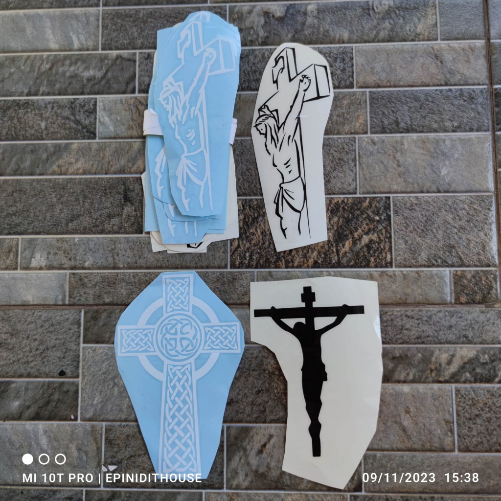 Jual Obral Cuci Gudang Salib Yesus Cross Stiker Rohani Katolik Kristen ...