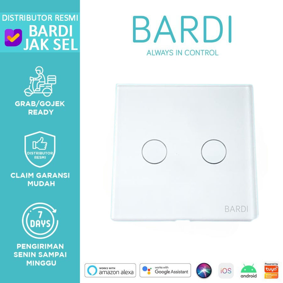 Jual Bardi Smart Wall Switch Saklar Pintar Touch WiFi Smart Home EU 2 ...