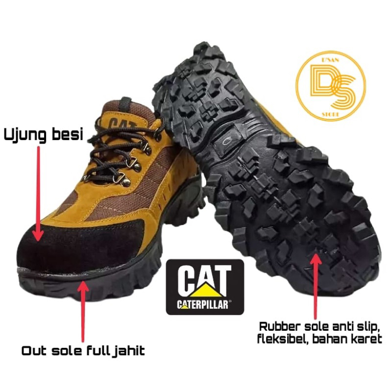 Jual SEPATU SAFETY CAT UJUNG BESI SIZE 38-50 SEPATU SAFETY PRIA UJUNG ...