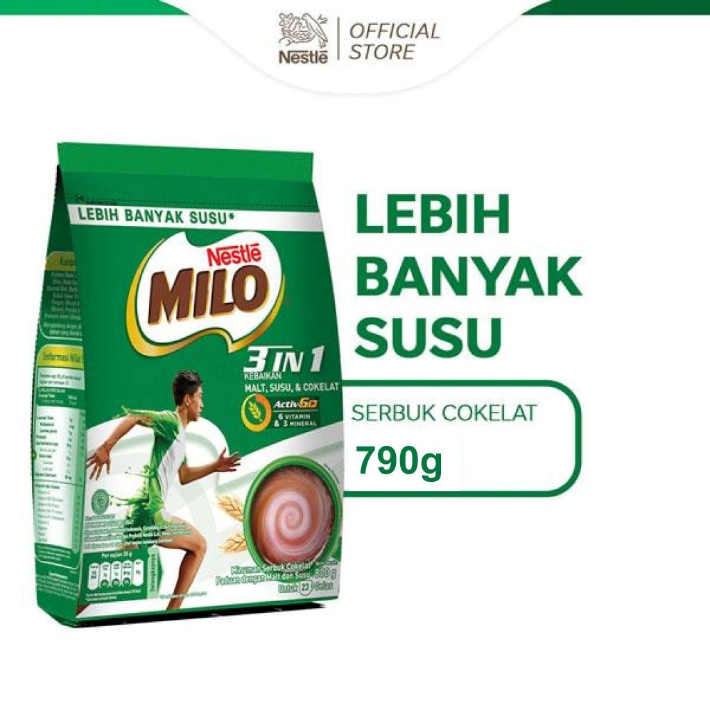 Jual MILO 3 IN 1 ACTIV GO POUCH 790GR | Shopee Indonesia