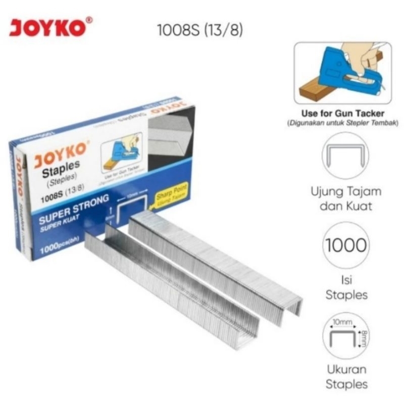 Jual Isi Staples joyko guntacker (13/8) stapler tembak Refill/ isi ...