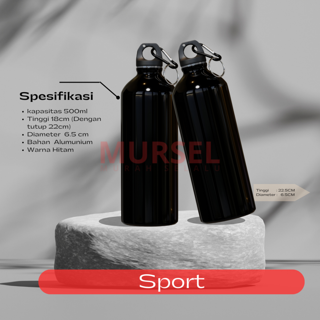 Jual Tumbler Sport Botol Minum Alumunium Termos 500ML My Bottle Polos ...