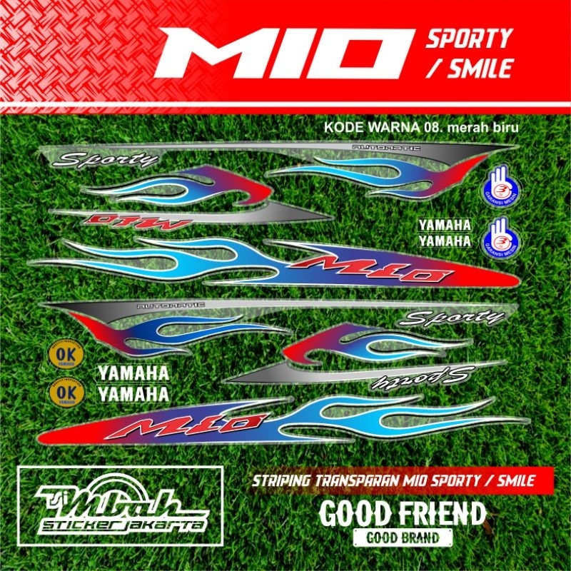 Jual striping transparan api Mio sporty | striping motor ...