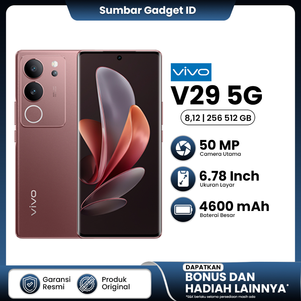 Jual Vivo V29 5G 8/256GB 8GB Extended ROM 256GB NFC 80W FlashCharge 100 ...